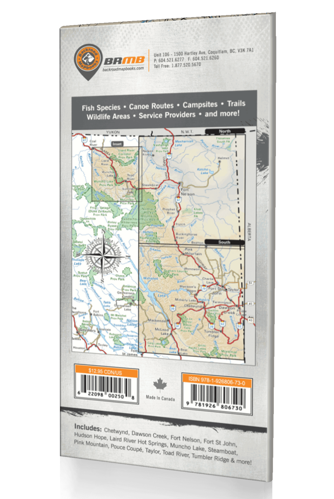 Nord-Est de la Colombie-Britannique - Carte des loisirs - Axeman.ca