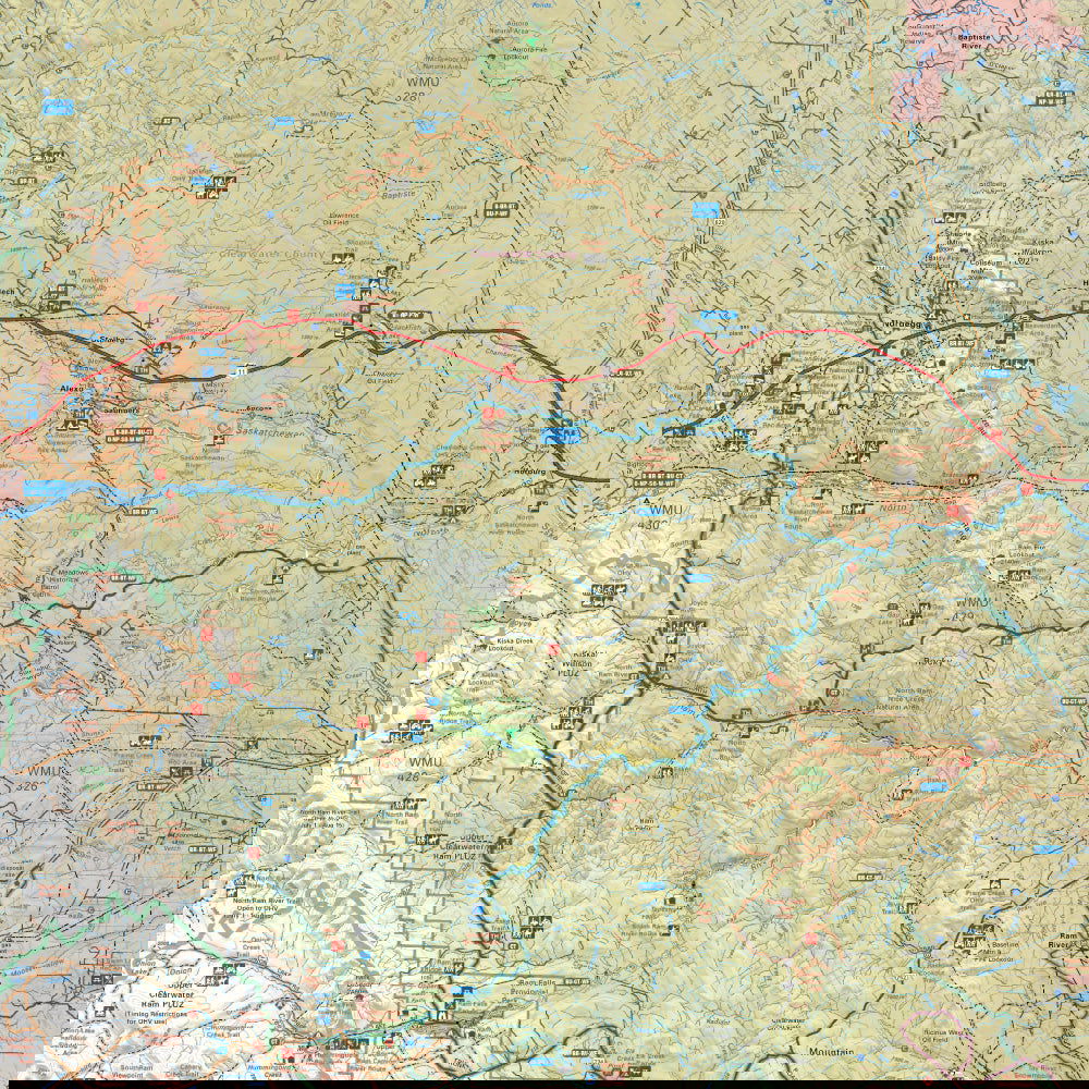 Red Deer to Nordegg, Alberta - Destination Map – Buy Online | Premium ...