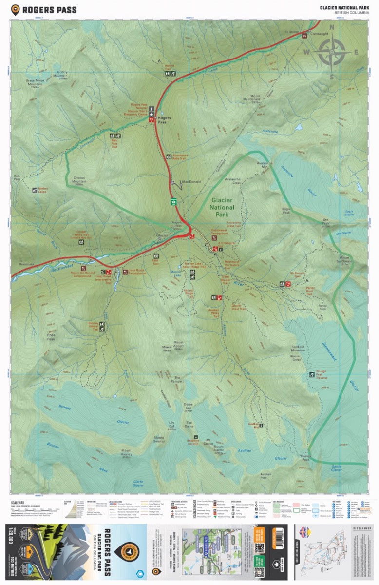 Rogers Pass (Glacier National Park, BC) - Destination Map – Buy Online ...