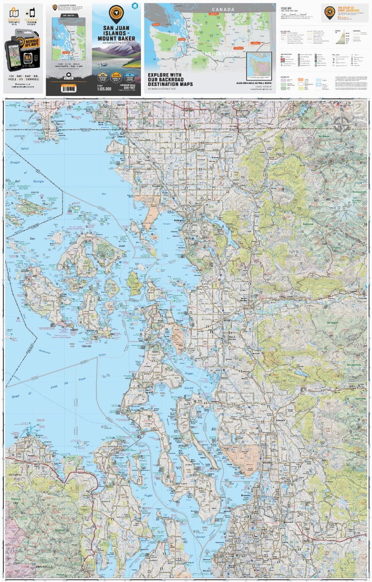 San Juan Islands & Mount Baker, Washington State - Destination Map ...